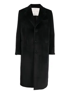 Giuliva Heritage Textured Single-breasted Coat - Black