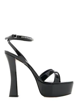 Miu Miu Crystal-embellished Platform Sandals - Black