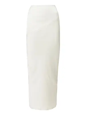 House Of Cb Colette Satin Midi Skirt - Ivory