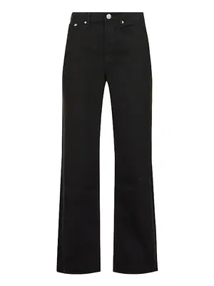 Rag & Bone Logan Wide-leg High-rise Cotton-blend Jeans - Black