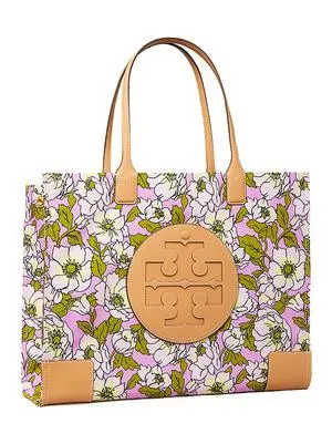 Tory Burch Small Ella Printed Tote Aster Pink Flower