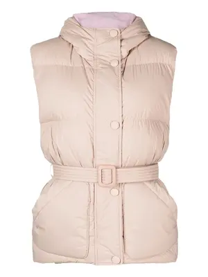 IENKI IENKI Belted-waist Puffer Vest - Pink