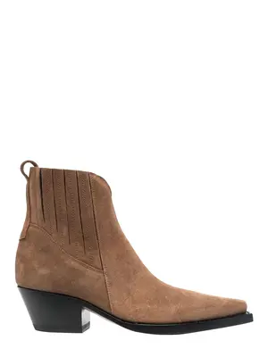 BUTTERO® Cowboy Ankle Boots - Brown