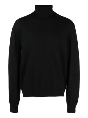 META CAMPANIA COLLECTIVE Roll Neck Cashmere Jumper - Black