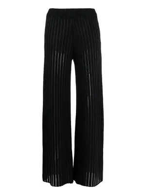 Fabiana Filippi Chunky-knit Wide-leg Trousers - Black