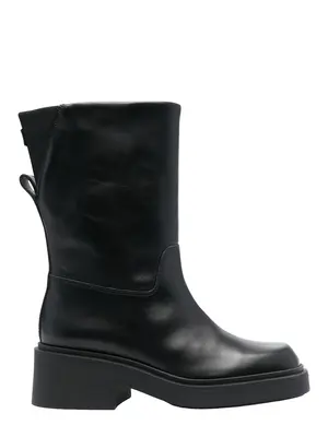 Furla Attitude Leather Mid-calf Boots - Black