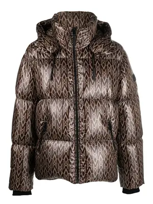 Mackage Kent Monogram-print Padded Coat - Brown