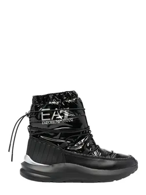 Emporio Armani Logo-print Quilted Snow Boots - Black