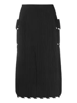Henrik Vibskov Pleated Stripe-trim Straight Skirt - Black