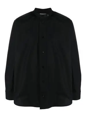JIL SANDER Band-collar Cotton Shirt - Black