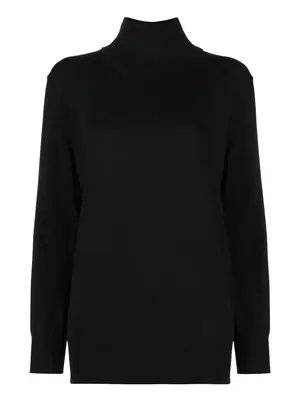 JIL SANDER Ribbed-knit Wool Jumper - Black