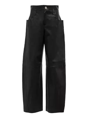 Stouls Cassidy High-rise Wide-leg Leather Pants - Black