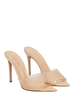 GIANVITO ROSSI Elle 105 Tpu And Patent Leather Mules - Neutrals