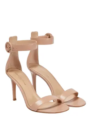 GIANVITO ROSSI Portofino 85 Leather Sandals - Beige