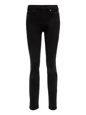 7 For All Mankind Roxanne Mid-rise Skinny Jeans - Black