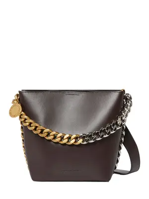 Stella McCartney Frayme Bucket Bag Chocolate Brown