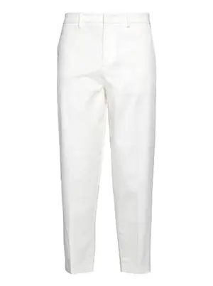 PAOLO PECORA Pants Size Cotton, Elastane - White