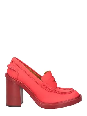 TOD'S Leather Penny Loafers - Red