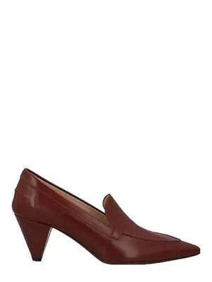 TOD'S Loafers In Calfskin With Cone Heel Brown