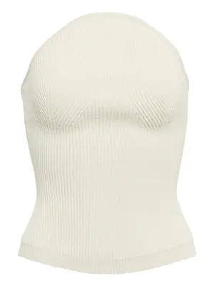 KHAITE Khaite Jericho Ribbed-Knit Bustier