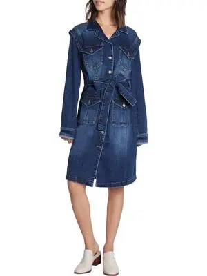 WASH LAB DENIM Wash Lab Denim Road Trip Long Sleeve Denim Shirt Dress