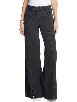 WASH LAB DENIM Wash Lab Denim Front Slit Wide Leg Jeans