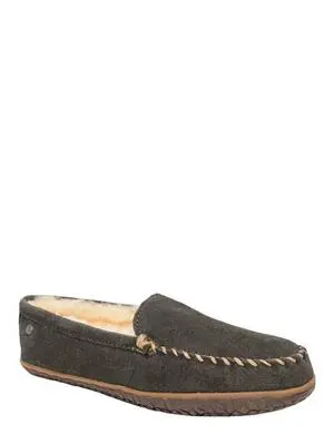 Minnetonka Tobie Water-resistant Shearling-lined Slippers - Charcoal