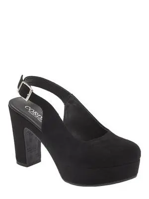 Cordani Cordani Torrie Platform Slingback Pump Black Suede