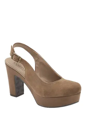 Cordani Cordani Torrie Platform Slingback Pump Fango Suede