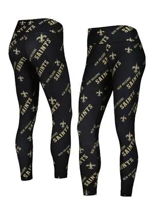 CONCEPTS SPORT New Orleans Saints Breakthrough Allover Print Lounge Leggings - Black