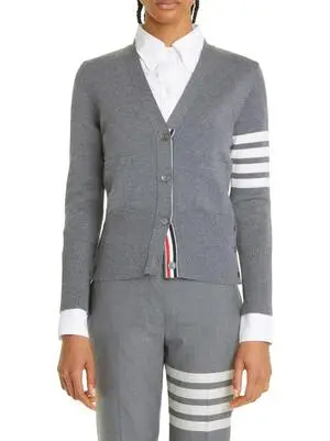 Thom Browne Thom Browne 4-Bar Merino Wool Cardigan Medium Grey