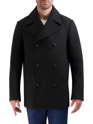 Cole Haan Cole Haan Double Breasted Pea Coat Black