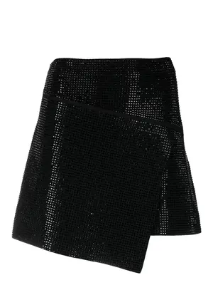 ANDREĀDAMO Crystal-embellished Mini Skirt - Black