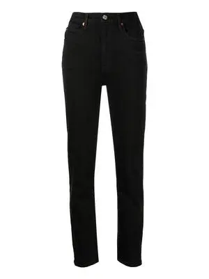 RE/DONE High-rise Straight-leg Jeans - Black