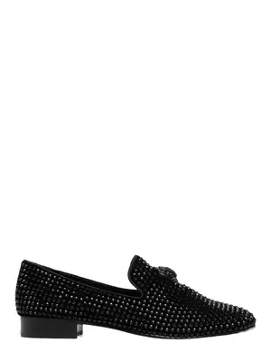 Kurt Geiger Ace Stud Crystal-embellished Loafers - Black