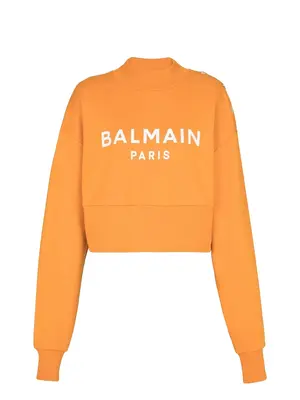 Balmain Logo-print Organic Cotton Sweatshirt - Orange