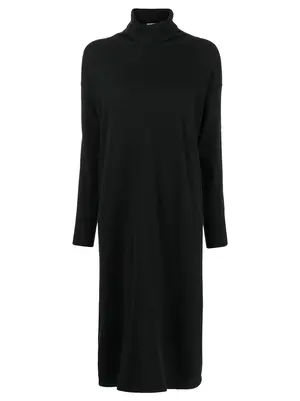 N.peal Roll-neck Cashmere Midi Dress - Black