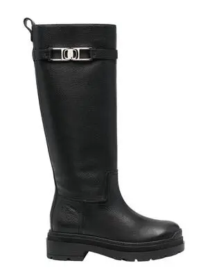 FERRAGAMO Vara Chain Knee-high Boots - Black