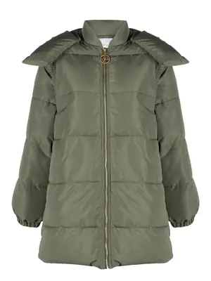 Patou Detachable-sleeve Puffer Coat - Green