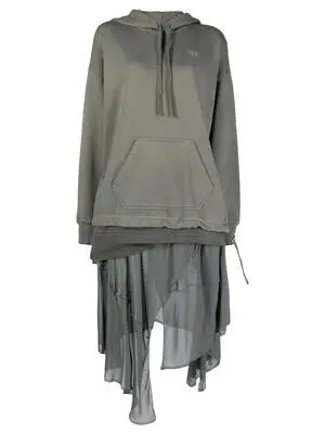DIESEL Drawstring Hooded Dress - Green