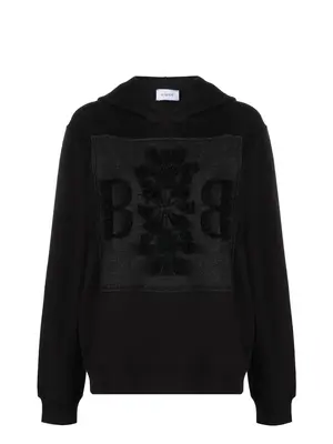 BARRIE Logo-patch Cotton Hoodie - Black