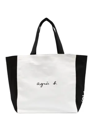 AGNÈS B. Colour-block Tote Bag - White