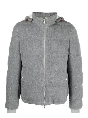 BRUNELLO CUCINELLI Ribbed Padded Hooded Cashmere Jacket
