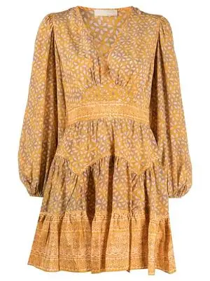 Ulla Johnson Hayana Floral Print Mini Dress - Yellow