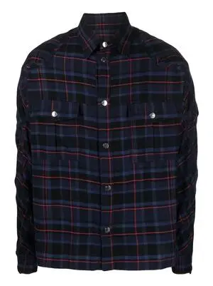 GMBH Plaid-check Print Shirt - Blue