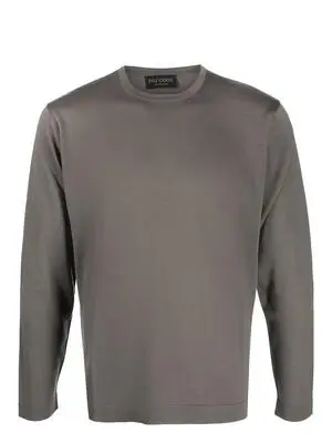 DELL'OGLIO Crew-neck Fine-knit Jumper - Grey