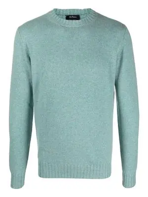 DELL'OGLIO Crew Neck Cashmere Jumper - Blue