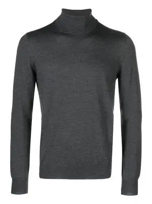 Tagliatore Virgin Wool Roll-neck Jumper - Grey