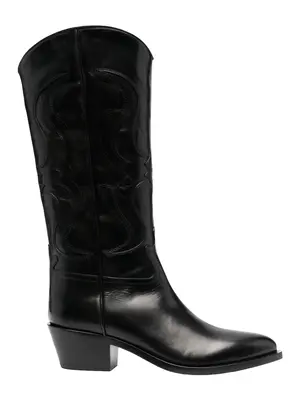 Sartore Knee-high Cowboy Boots - Black