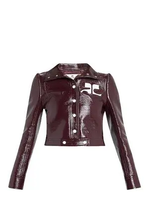 COURREGES Courreges Textured Vinyl Cropped Jacket Dkred